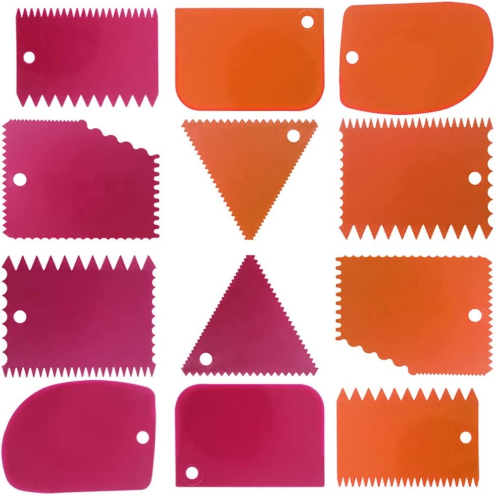 KEINXS Cake Scraper Smoother Tool Set, 12 pcs Cake Smoothing Cutter ...