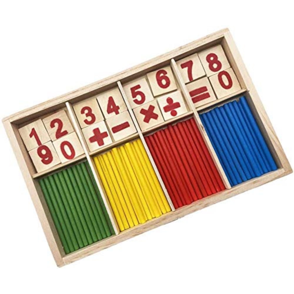 KEINXS Counting Sticks Montessori Mathematical Sticks, Wooden Colorful ...
