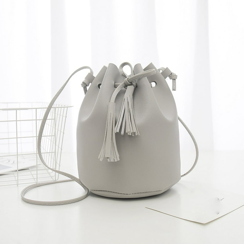 KEINXS Female Cute Bag Shoulder Messenger Bag Drawstring Bucket Bag ...