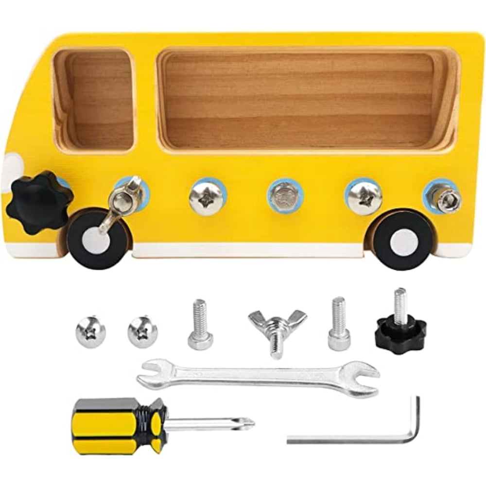 KEINXS Montessori Screw Driver Board Busy Bus for Kids, Basic Skills ... KEINXS Montessori Screw Driver Board Busy Bus for Kids, Basic Skills ...