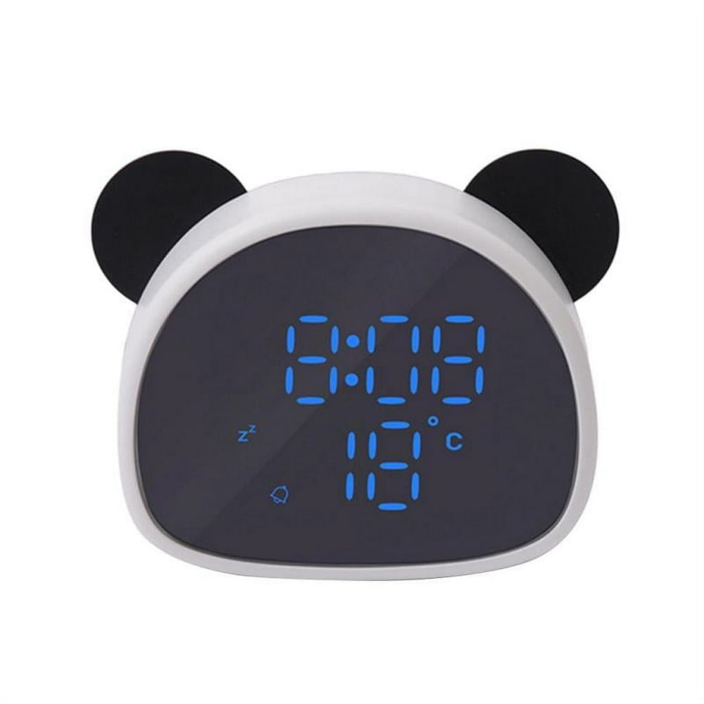 KEINXS Panda Mirror Alarm Clock Voice Control Led Digital Clock Black ...