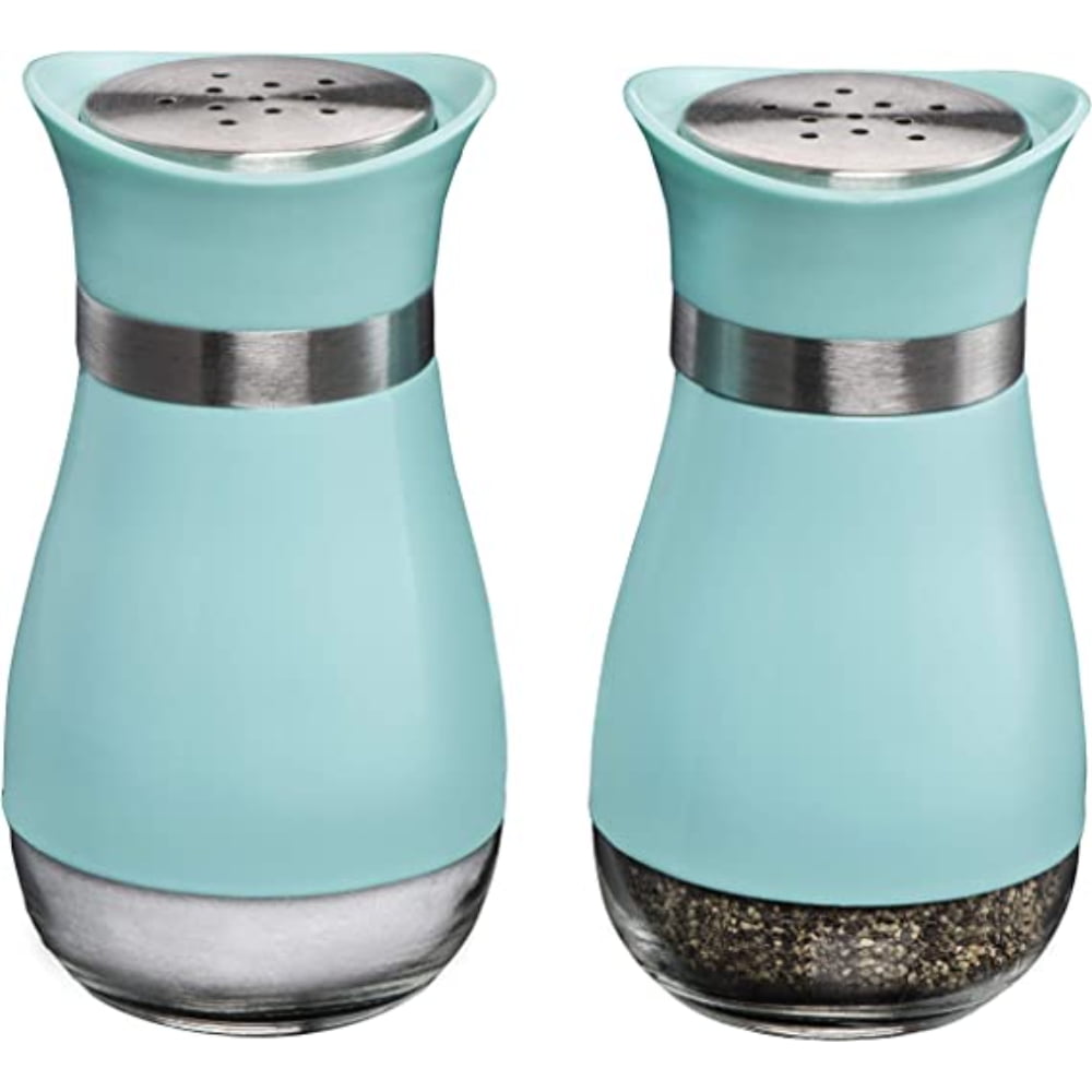 KEINXS Salt and Pepper Shakers /Clear Glass Bottom | Compact Cooking ...
