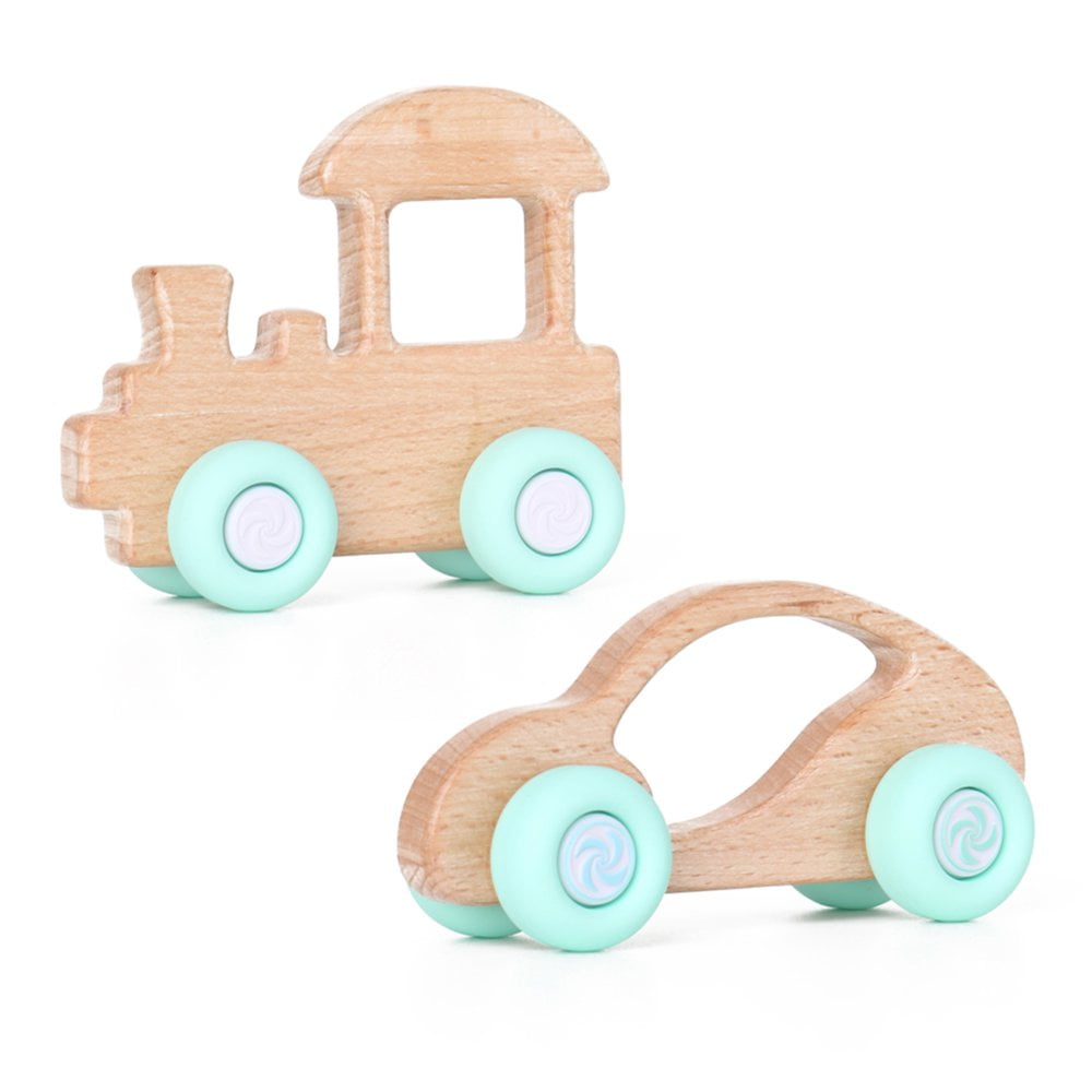 KEINXS Small Wooden Cars Educational Wooden Toy Car Beech Toy Cars ...