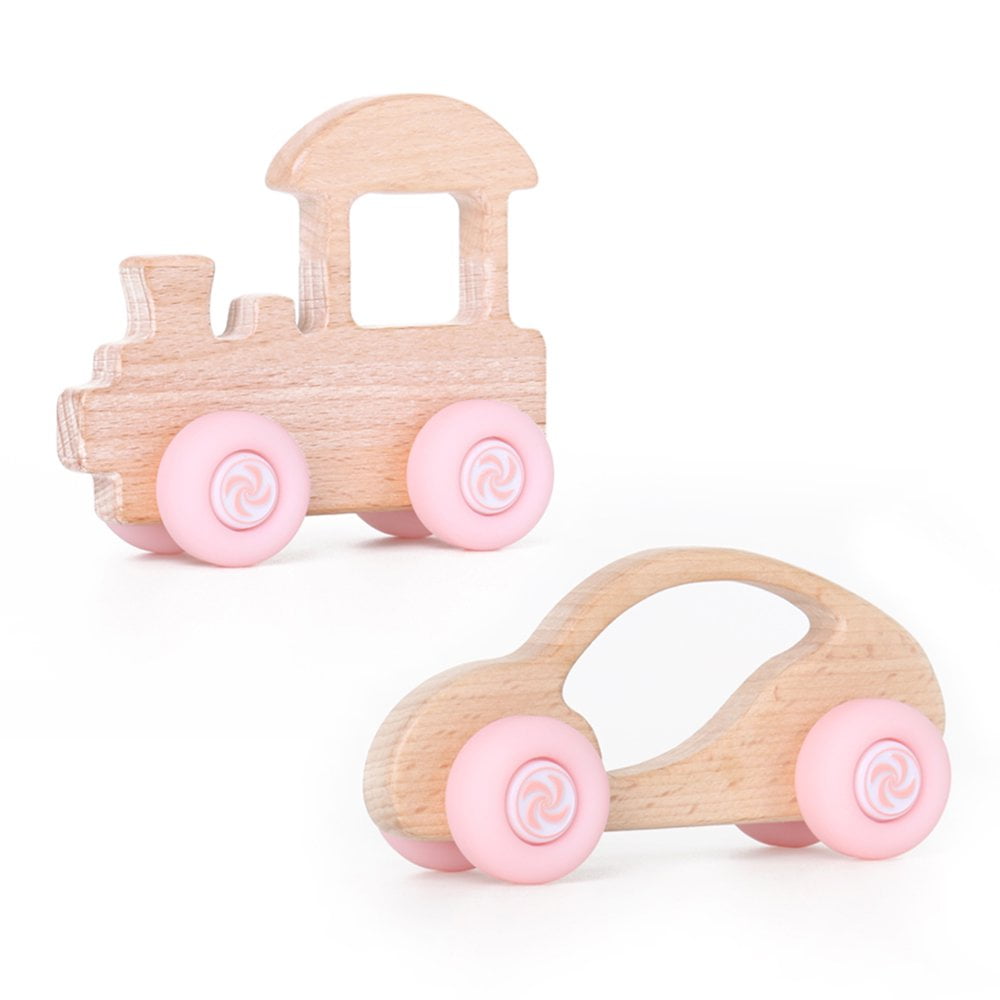KEINXS Small Wooden Cars Educational Wooden Toy Car Beech Toy Cars ...
