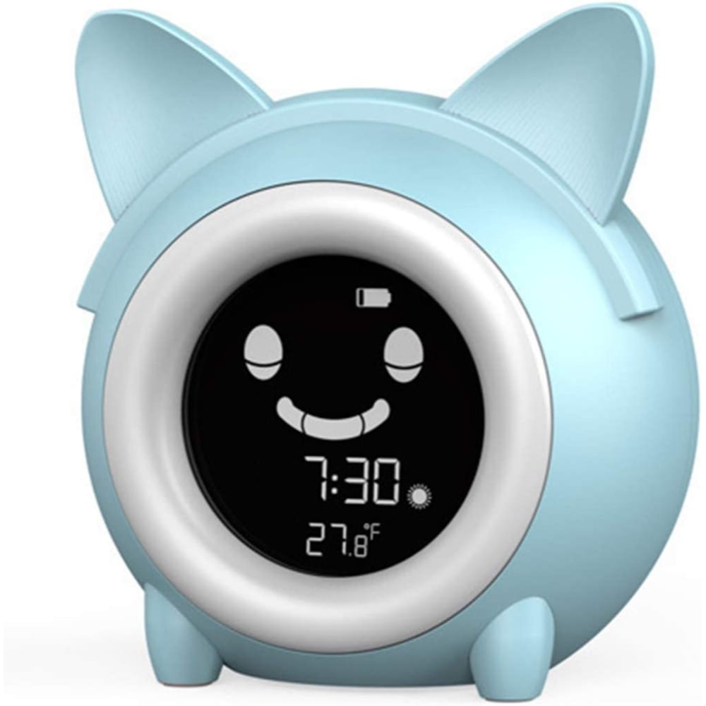 KEINXS Smart Night Light Digital Kids Alarm Clock with Cat Ears,Also ...