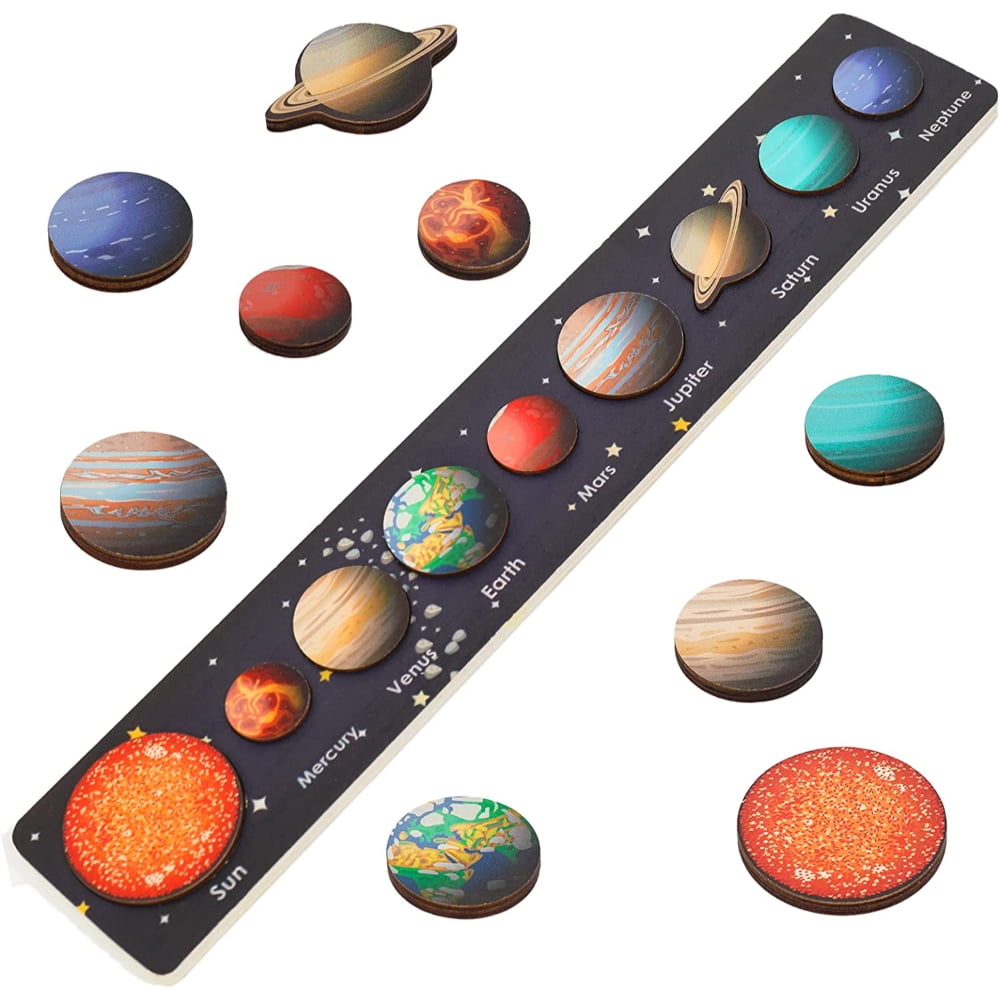 KEINXS Solar System Puzzle for Kids 3-6, Wooden Space Toys for Kids ...