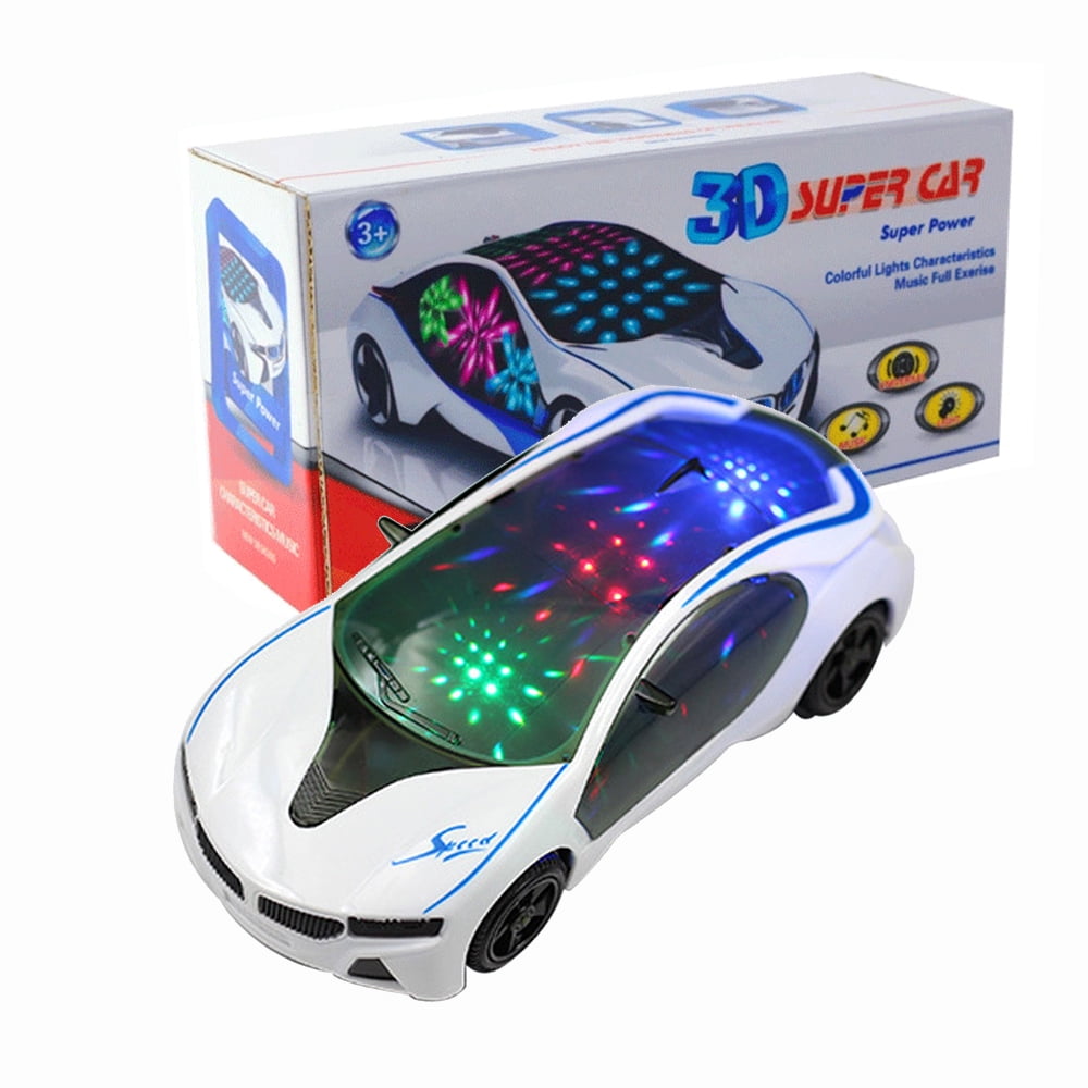 Keinxs Sports Car Toy, Light-Up Electric Car, 4D LED Lights, Sound ...