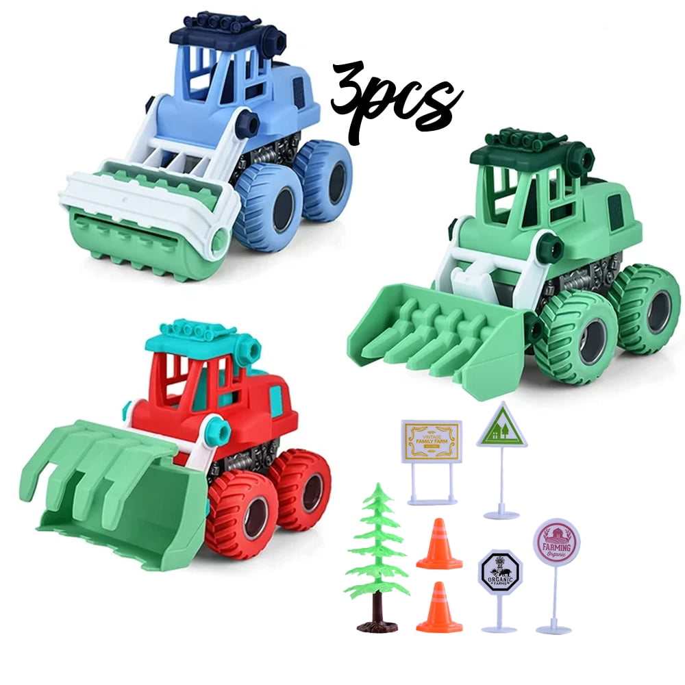 KEINXS Toy Cars 4 Pack Push and Go Toy Trucks for Toddler Boys Baby ...