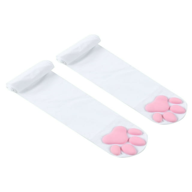 KEINXS Women Cat Paw Pad Socks Cute 3D Kitten Claw Socks Thigh High ...