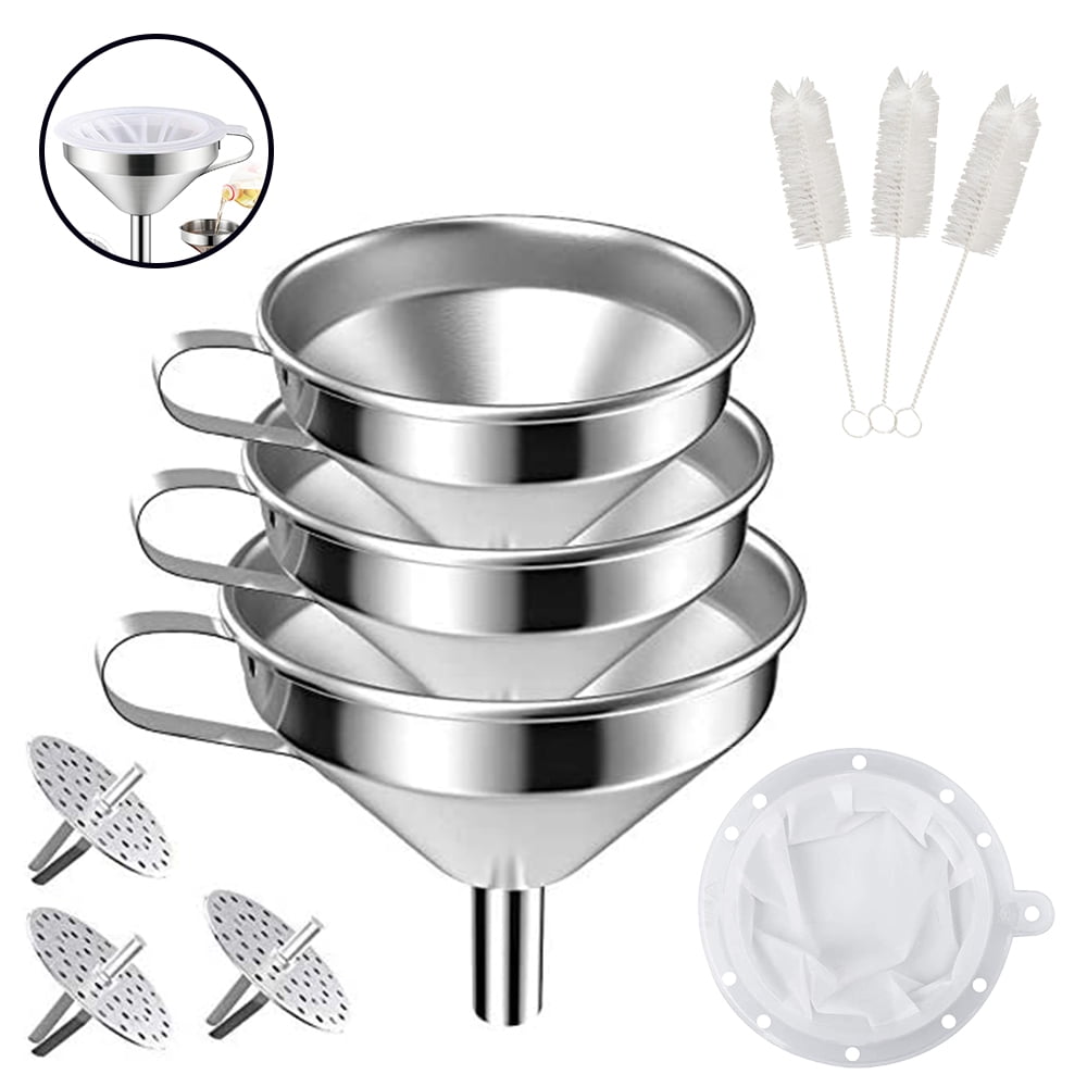 KEINXS large household 304 stainless steel funnel large, medium and ...