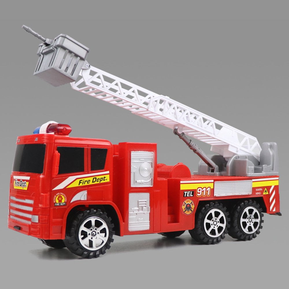 KEINXS red Large inertial fire truck children‘s toy fire rescue vehicle ...