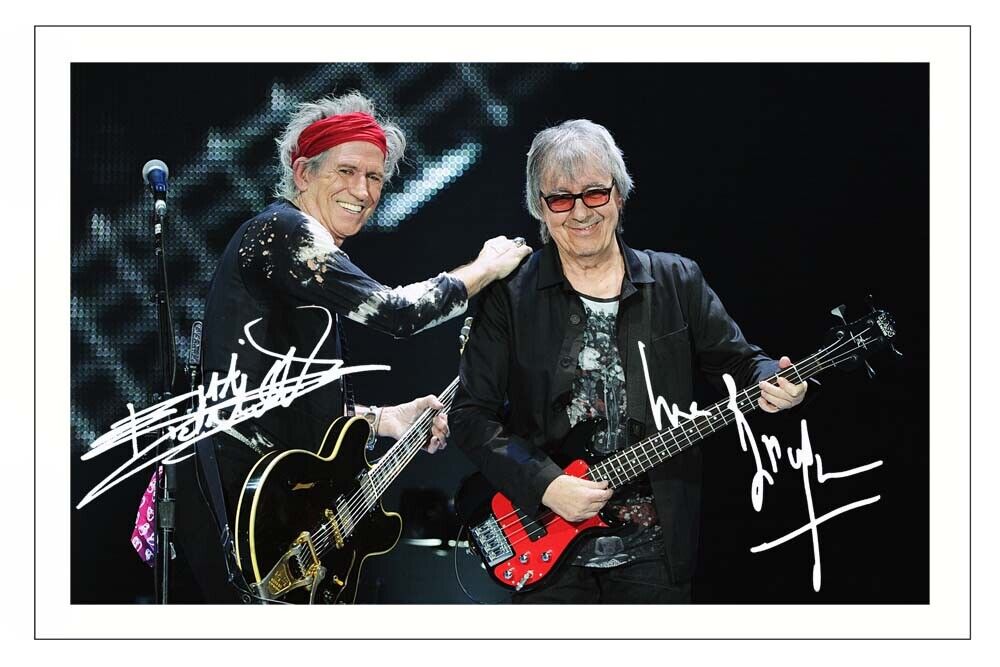 KEITH RICHARDS & BILL WYMAN Signed Autograph Photo Print THE ROLLING ...