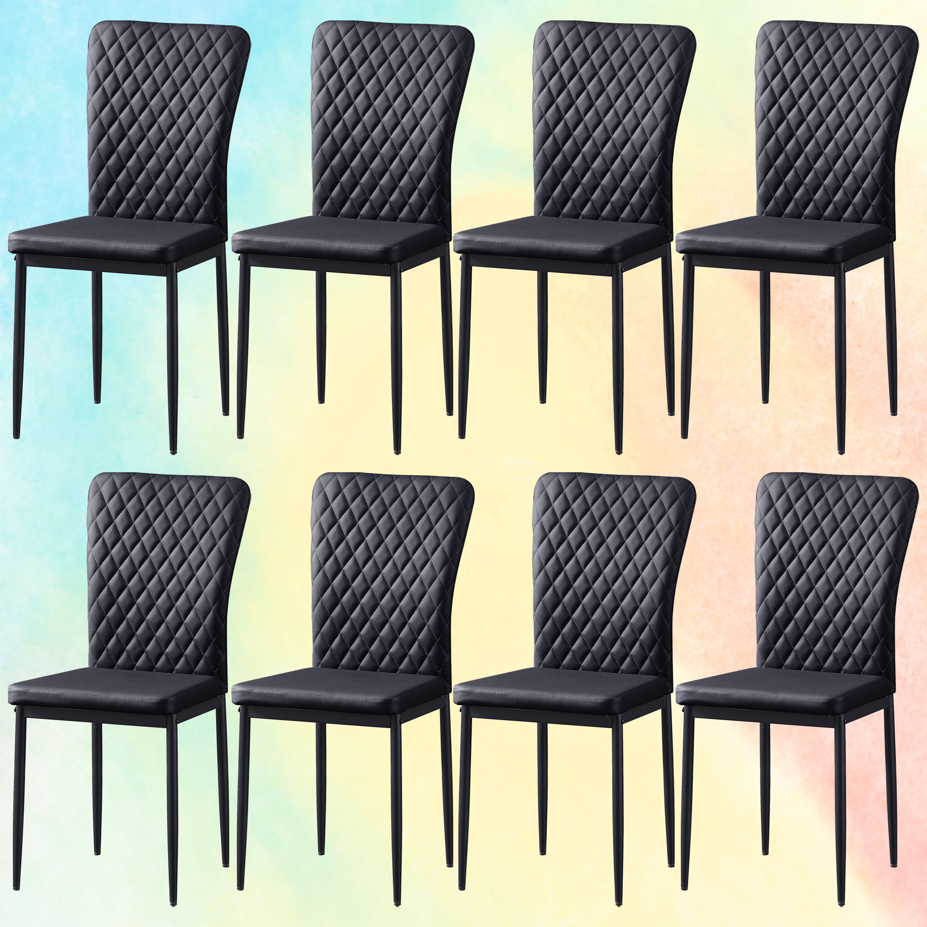 Customer reviews for KEIVVAKN Faux Leather Black Dining Room Chairs Set ...