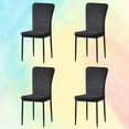 KEIVVAKN Velvet Black Dining Room Chairs Set of 4 Kitchen Chairs ...
