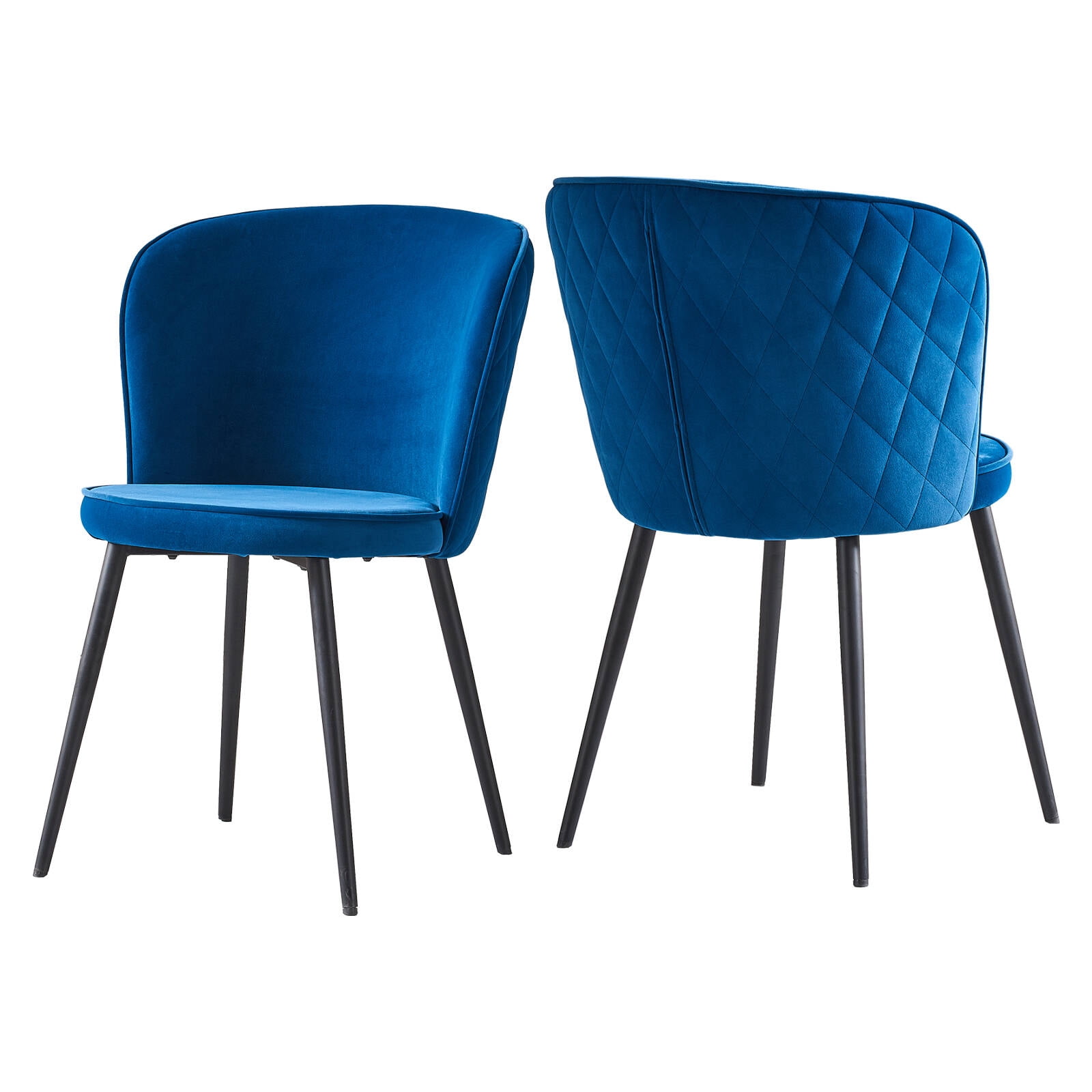 KEIVVAKN Velvet Dining Chairs Blue High Back Modern Tufted Cozy Accent ...