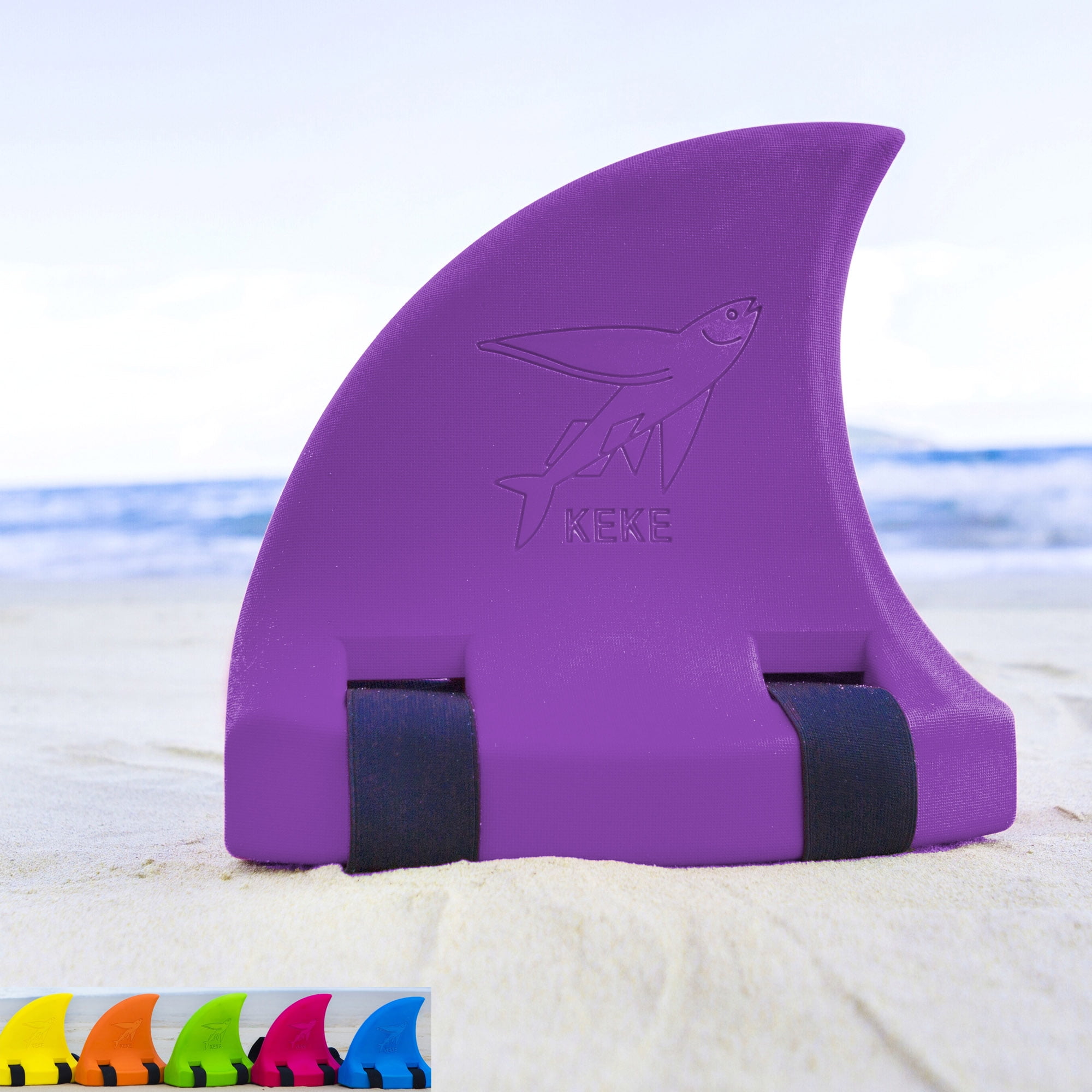 KEKE Back Float Swim Fin Trainer with Elastic Strap, Wearable Shark Fin ...