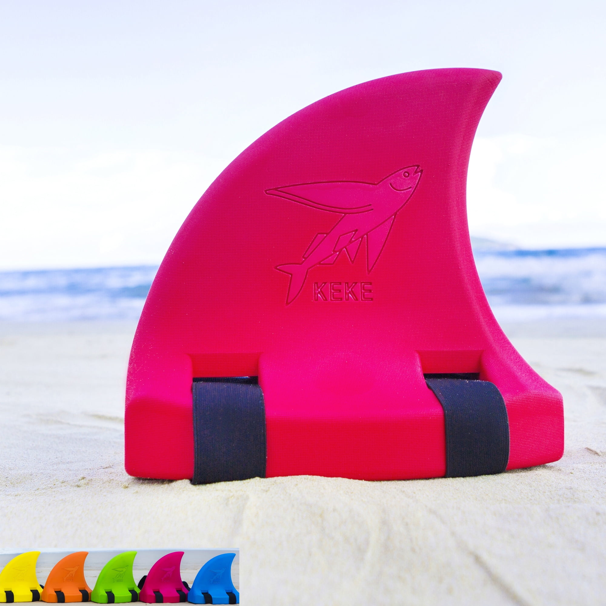 KEKE Back Float Swim Fin Trainer with Elastic Strap, Wearable Shark Fin ...