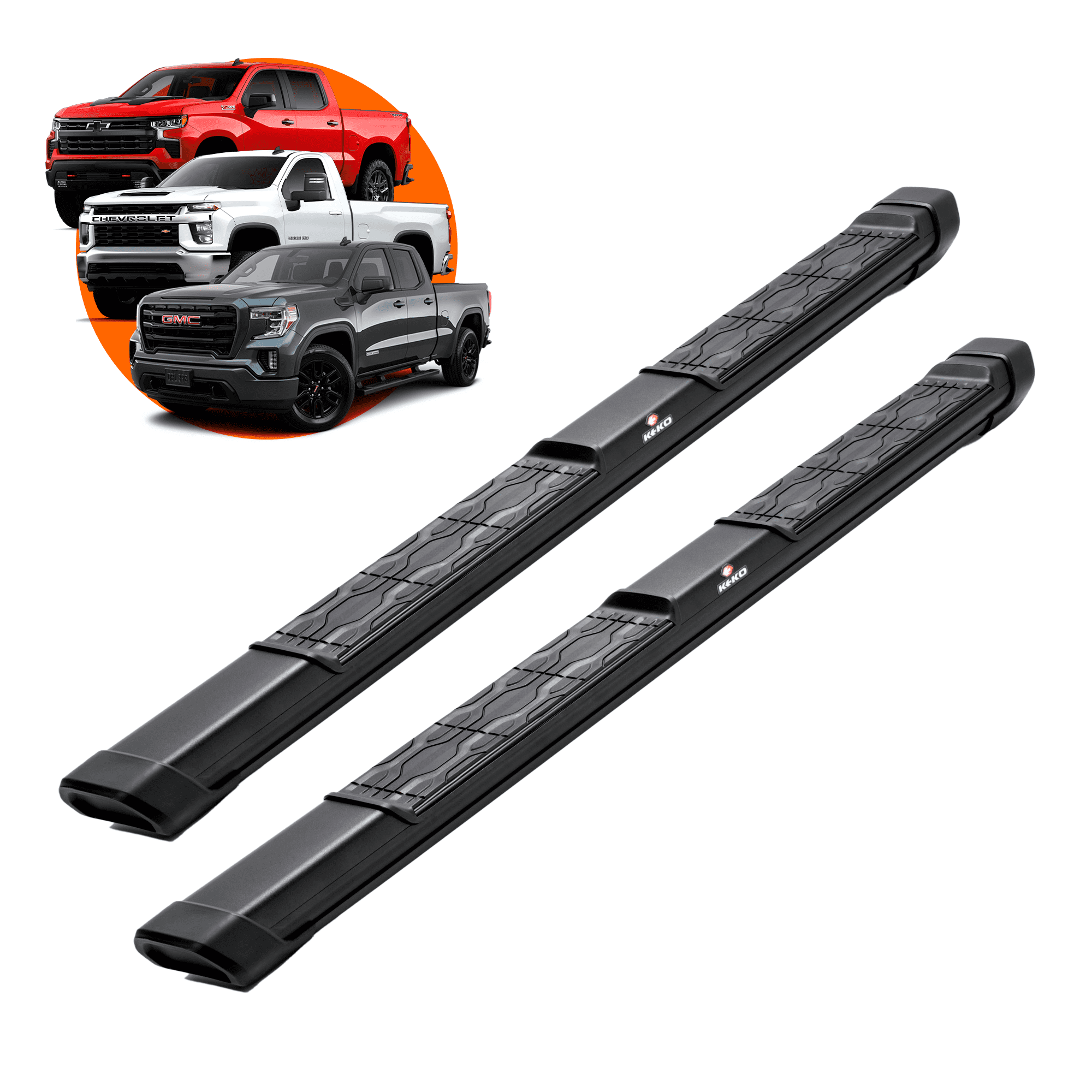 KEKO Running Board Compatible with Silverado & Sierra - Double Cab 2019 ...