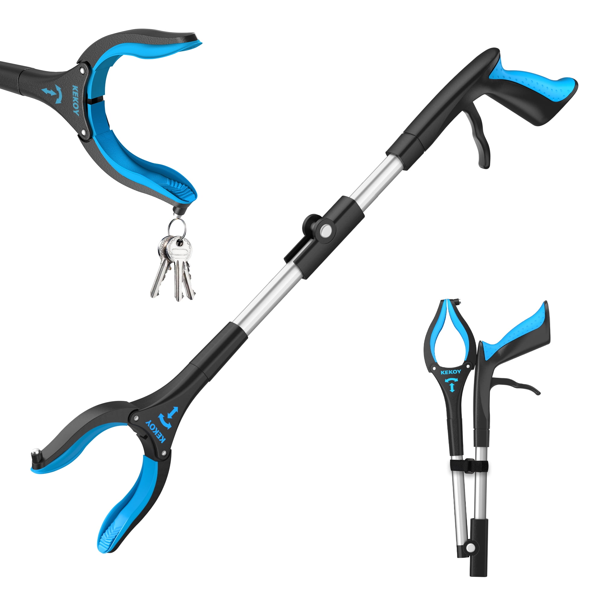 KEKOY 26 Inch Folding Reacher Grabber Tool, Blue - Walmart.com