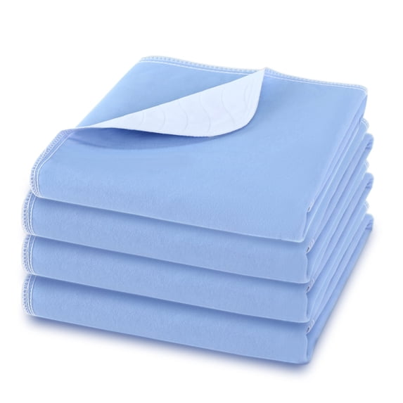 KEKOY 4 Layer Reusable Incontinence Bed Underpad, 4 Pack Washable Super ...