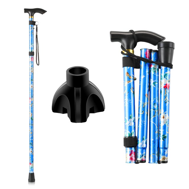 KEKOY Foldable Walking Cane, Floral Printed Canes for Men and Women ...