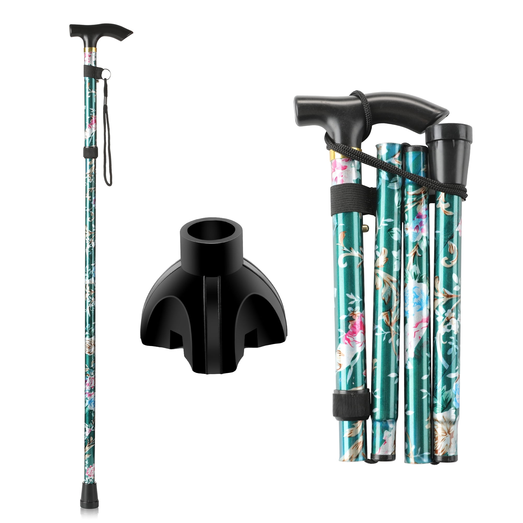 KEKOY Folding Cane, 5-Level Adjustable Height Walking Stick Lightweight ...