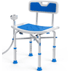 Medline Shower Chair with Backrest and Padded Armrests, 350 lb ...