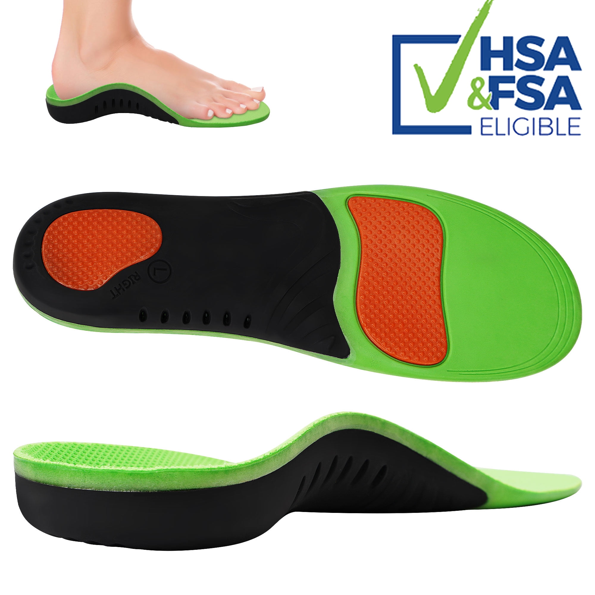 KEKOY Heavy Duty Orthotic Inserts, High Arch Support Insoles, Flat Feet ...