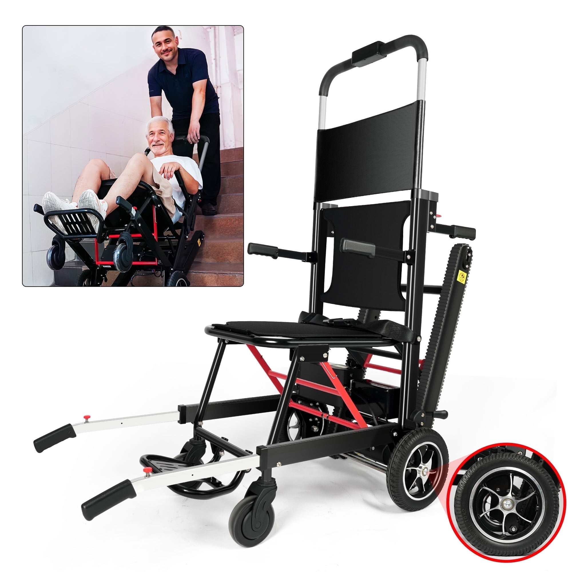 KEKOY Portable Electric Stair Climbing Lift Wheelchair with Batteries ...