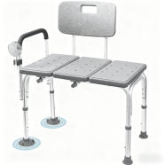 Equate Durable Transfer Bench with Back Rest, Shower Bench, Black HSA ...