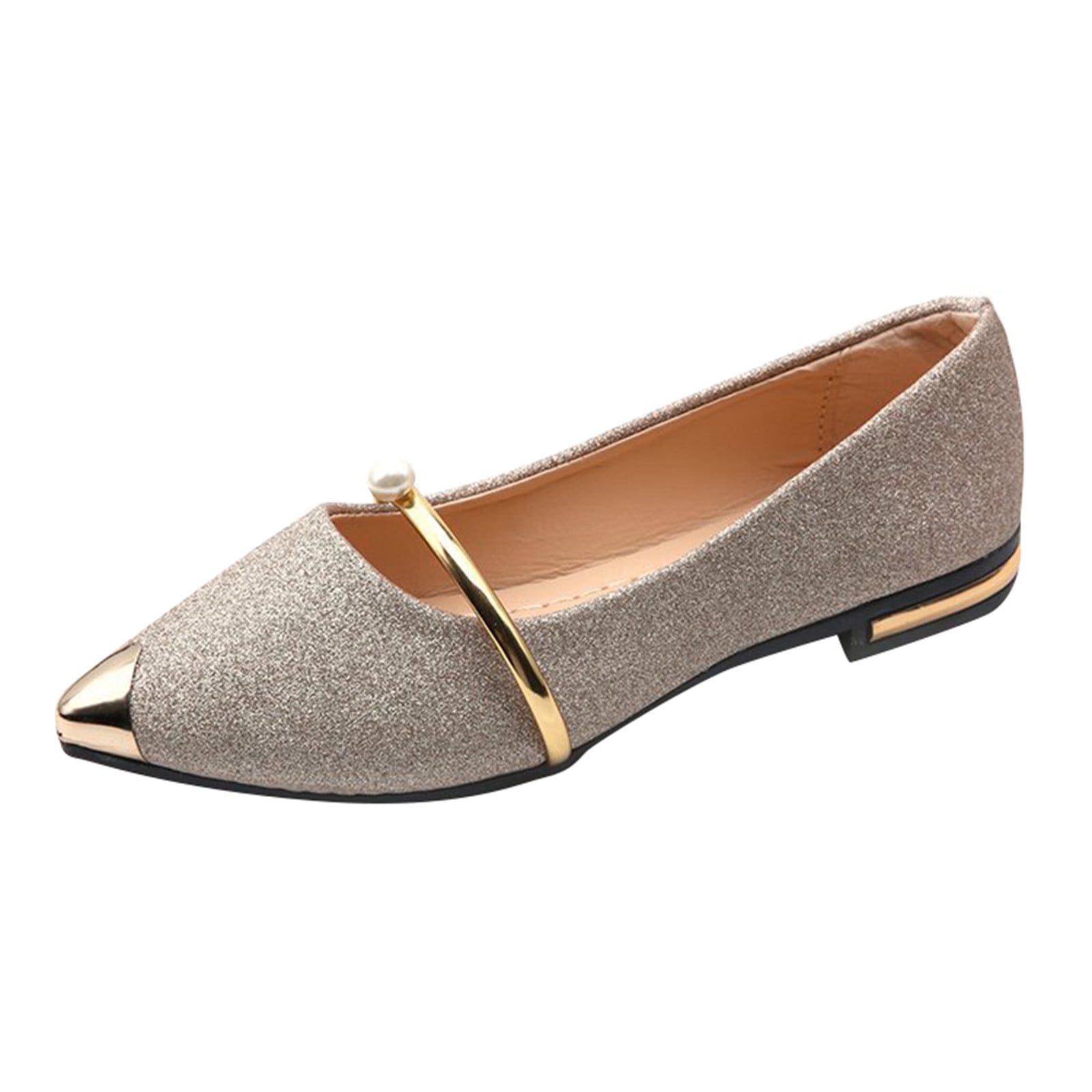 KELINFONG Flat Sole Single Shoes for Women Low Heel Pointed Toe Slip on ...