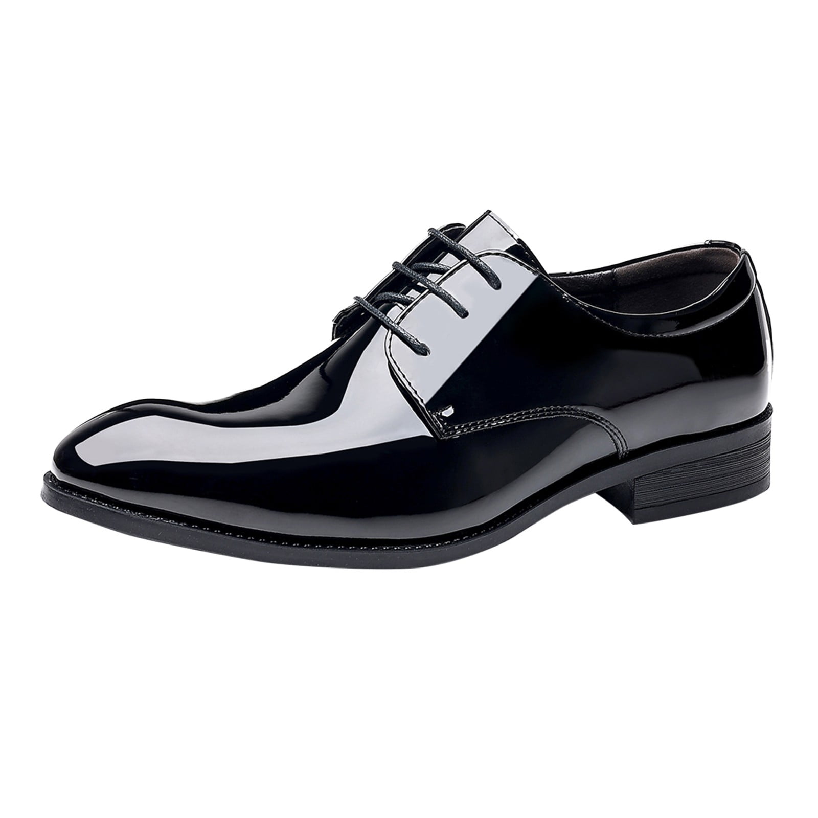 KELINFONG Mens Faux Patent Leather Classic Lace up Formal Oxford Tuxedo ...