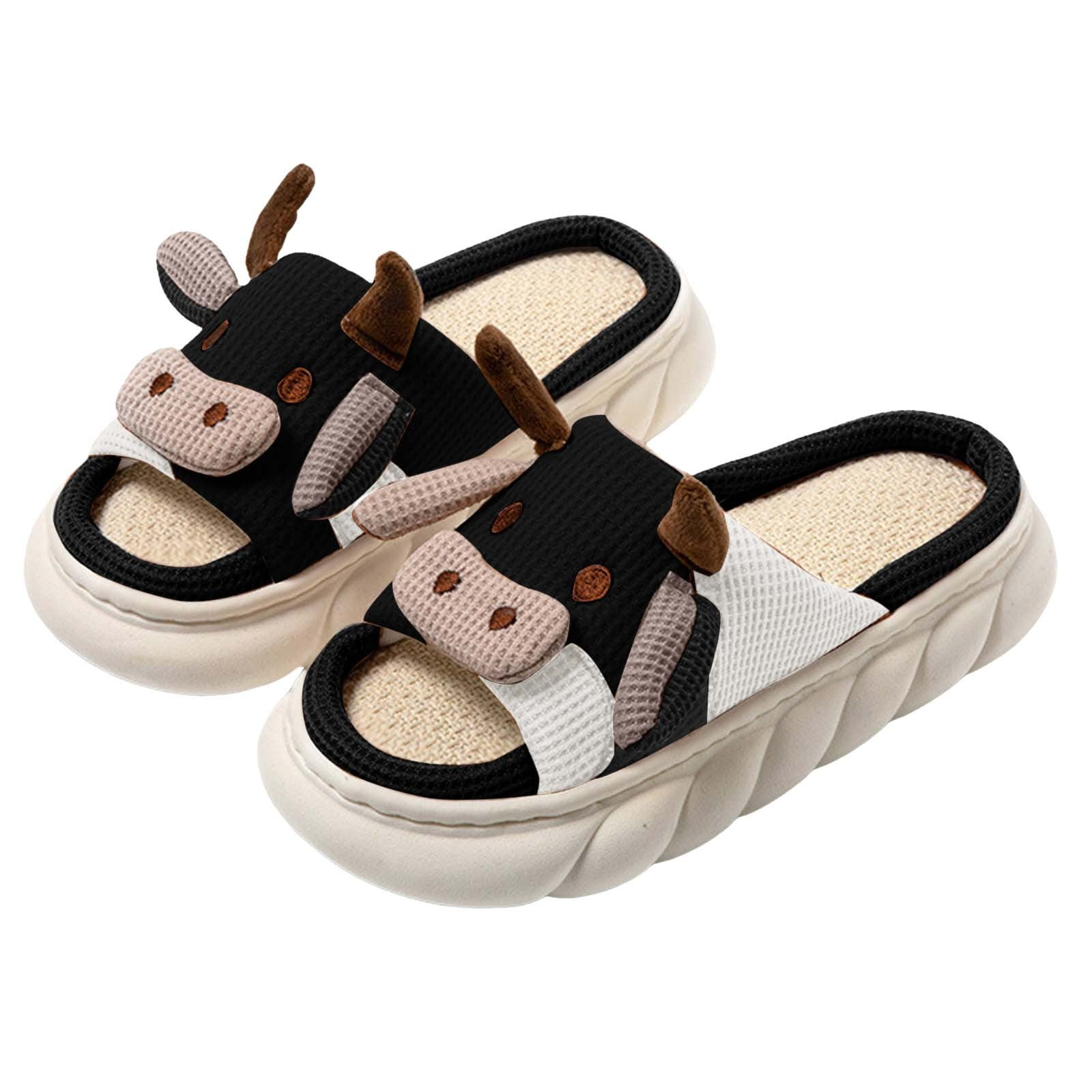 KELINFONG Open Toe House Slippers for Women Men Cute Animal Slippers ...