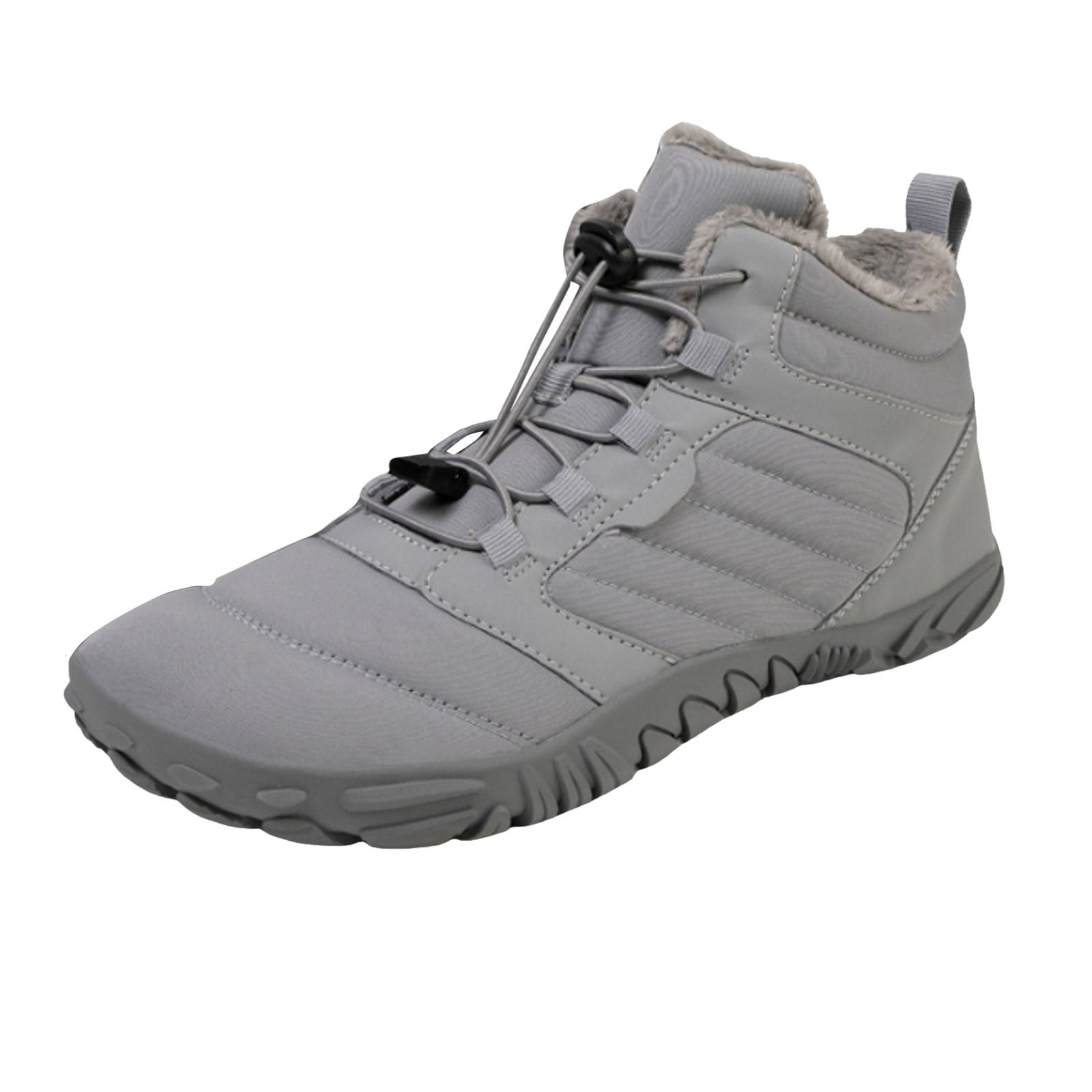 KELINFONG Wide Toe Box Barefoot Shoes for Men Women Furry Lined Winter ...