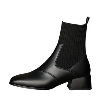 Refresh Women's Fabia-01 Elastic Side Zip Lug Sole Platform Chunky ...