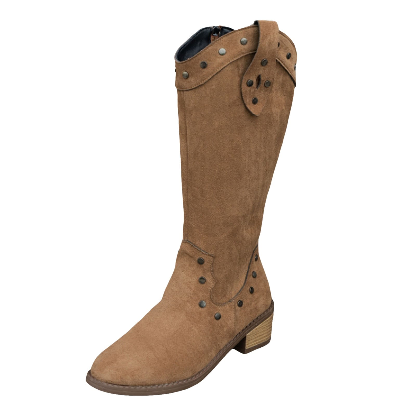 KELINFONG Women's Western Boots Wide Calf Riding Cowgirl Cowboy Boots ...