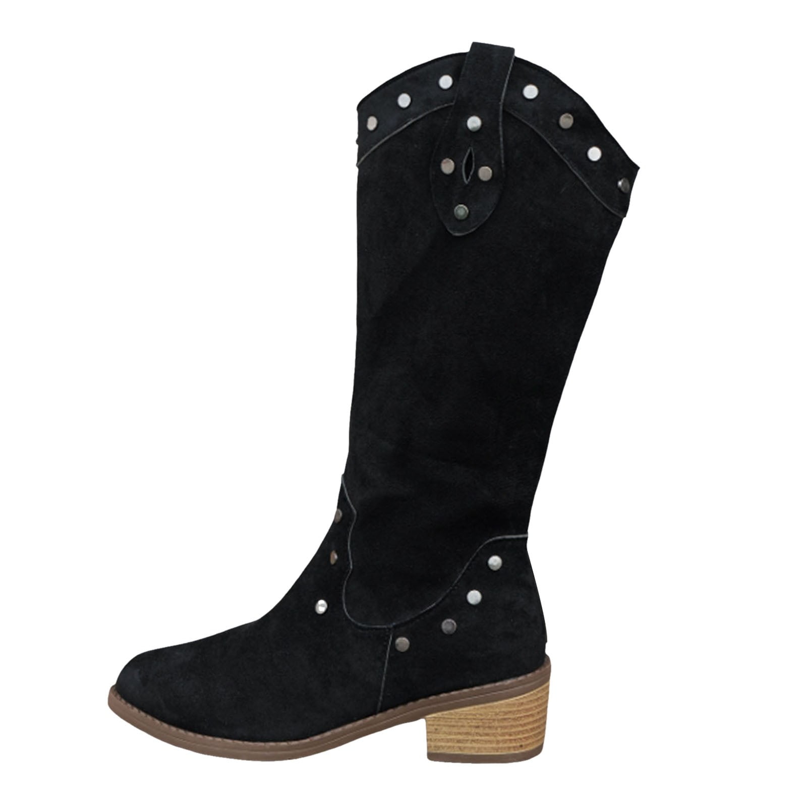 KELINFONG Women's Western Boots Wide Calf Riding Cowgirl Cowboy Boots ...