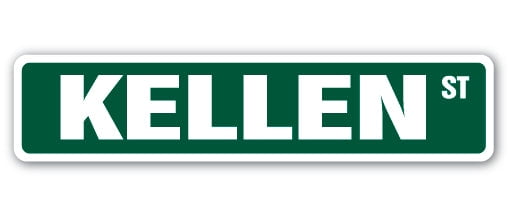 KELLEN Street Sign Childrens Name Room Sign | Indoor/Outdoor | 30" Wide ...