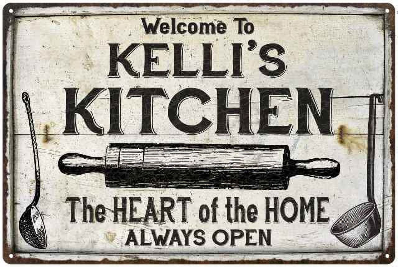 KELLI'S Kitchen Farmhouse Sign Gift 8x12 Metal 208120033369 - Walmart ...