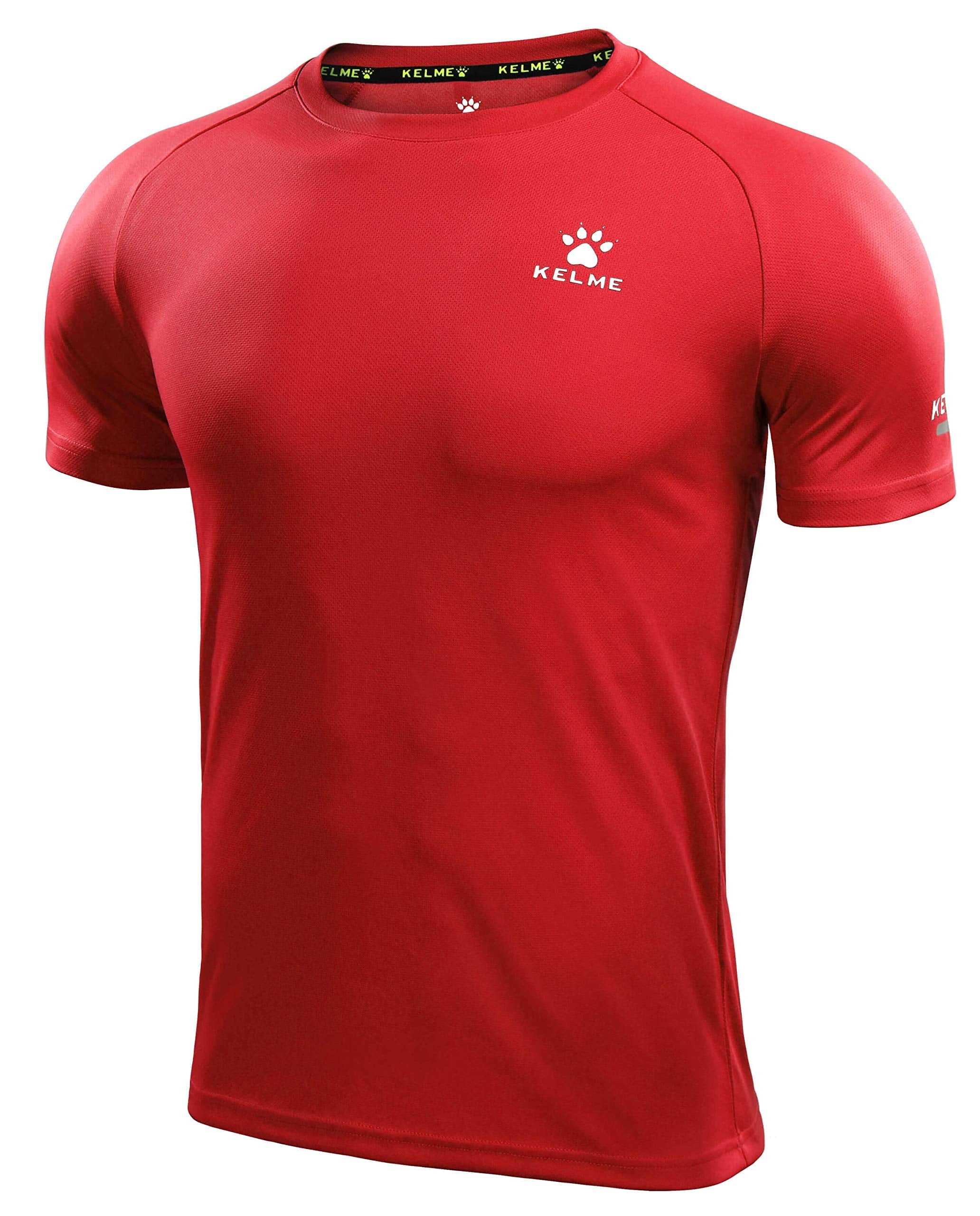 KELME Men's Athletic T-Shirt Short Sleeve - Running Quick Dry Crew Neck ...