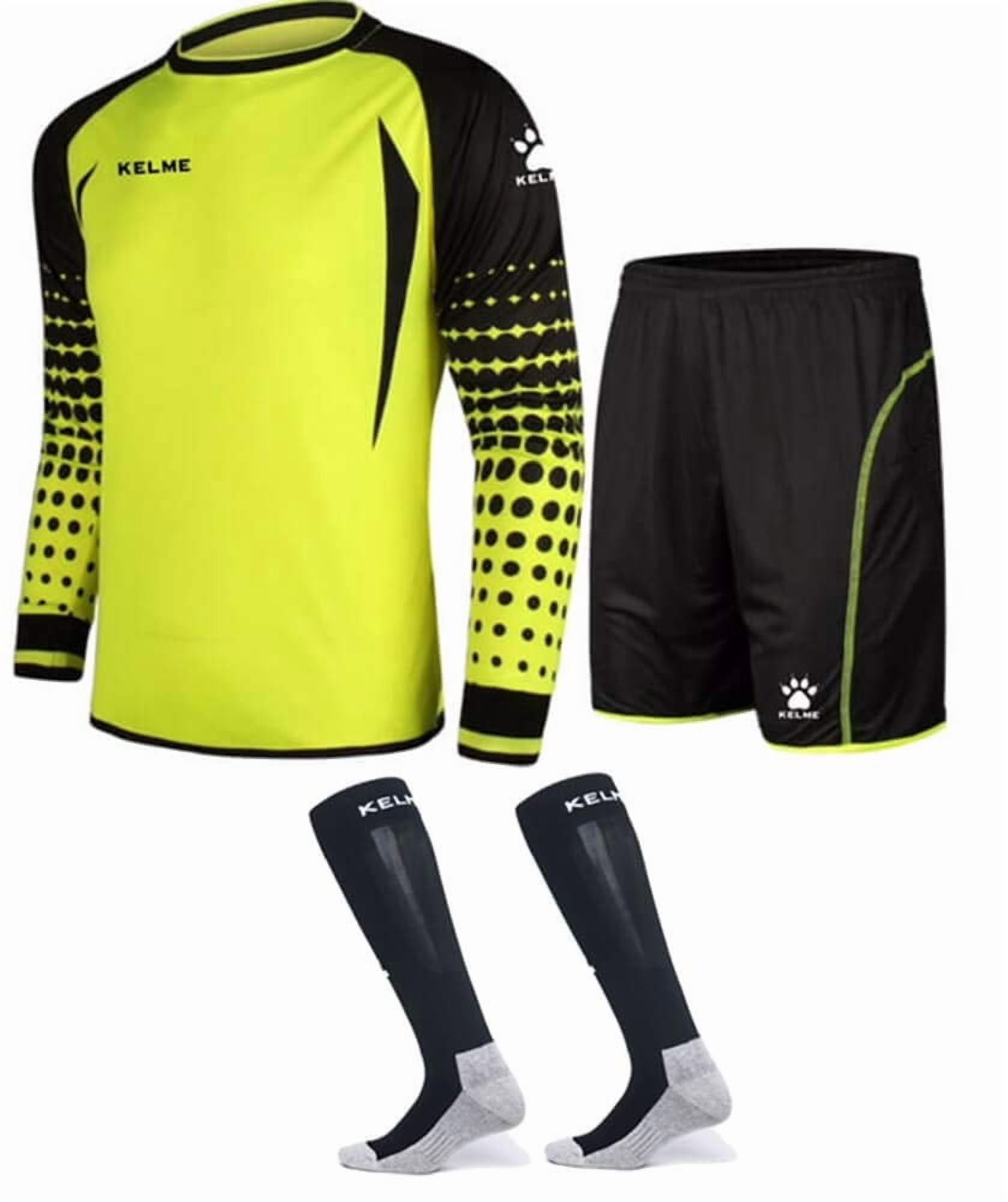 KELME Soccer Goalie Jersey Padded Uniform Kit - Goalkeeper Jersey ...