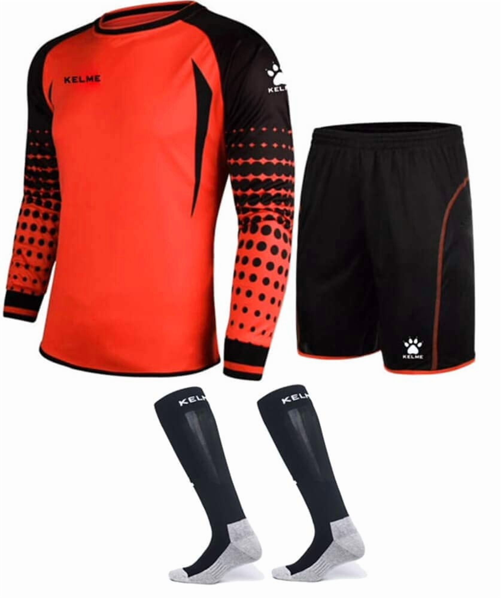 KELME Soccer Goalie Jersey Padded Uniform Kit - Goalkeeper Jersey ...
