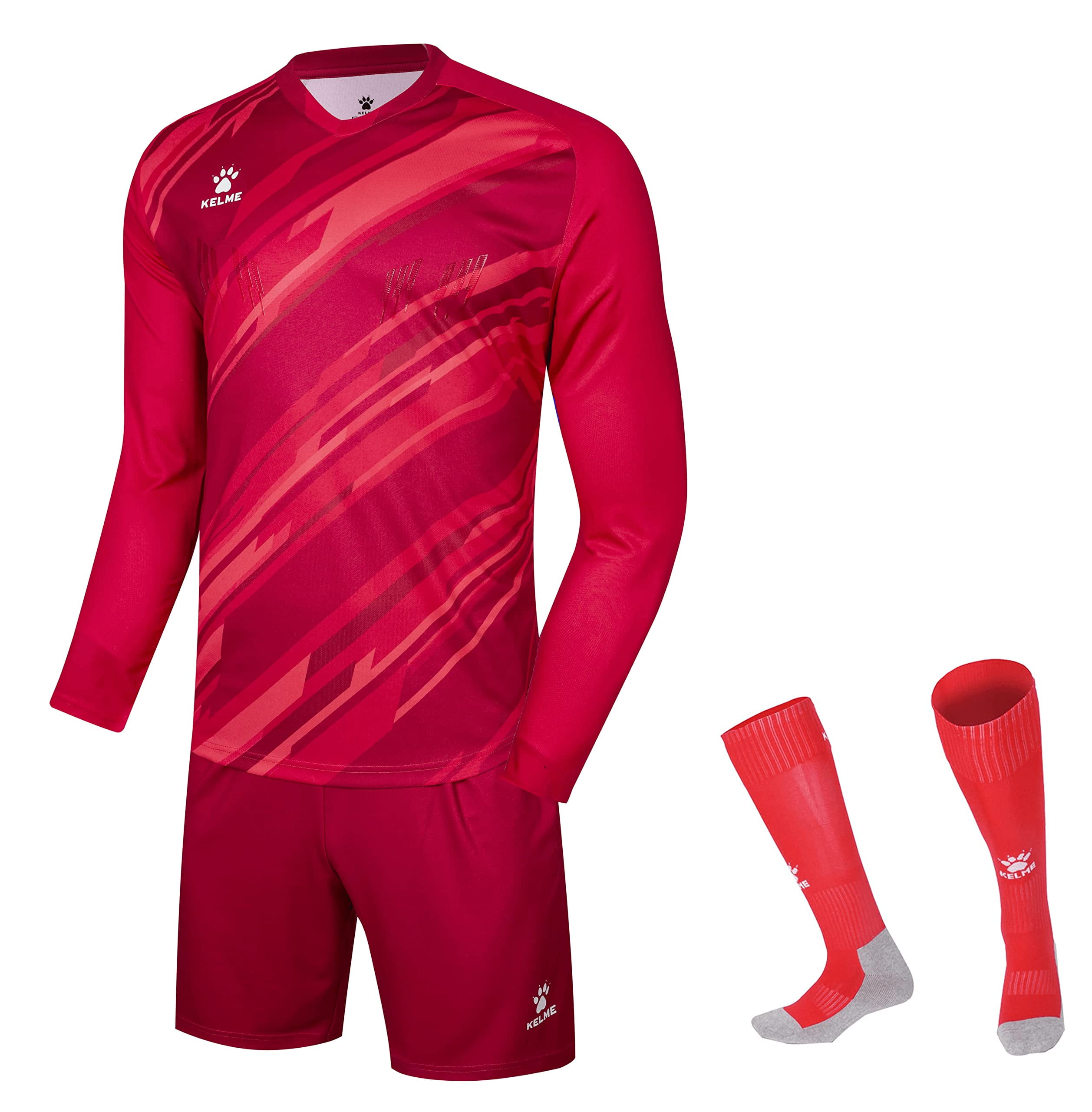 KELME Soccer Goalkeeper Jersey Pro Set Uniform - Padded Goalkeeper ...