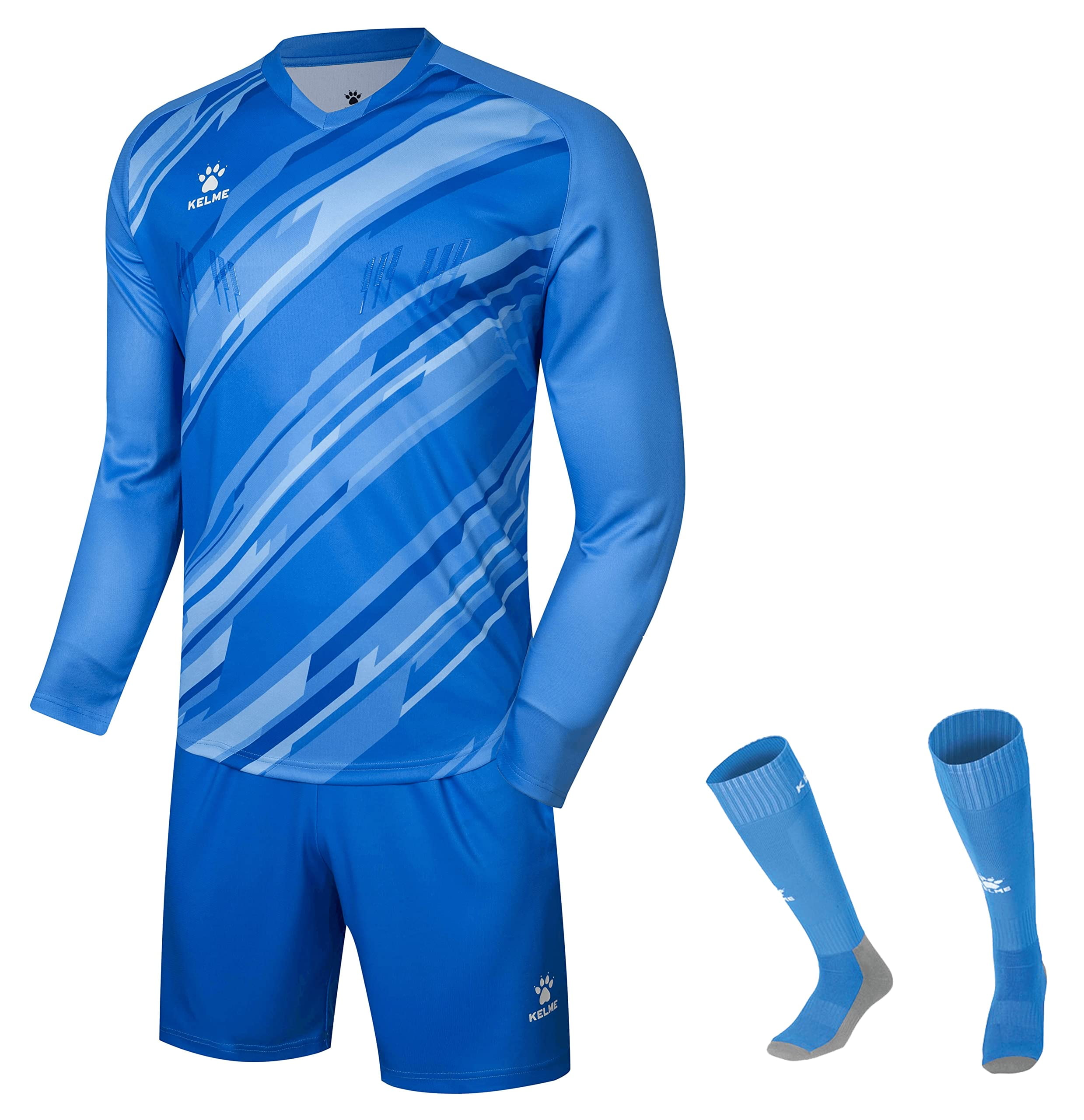 KELME Soccer Goalkeeper Jersey Pro Set Uniform - Padded Goalkeeper ...