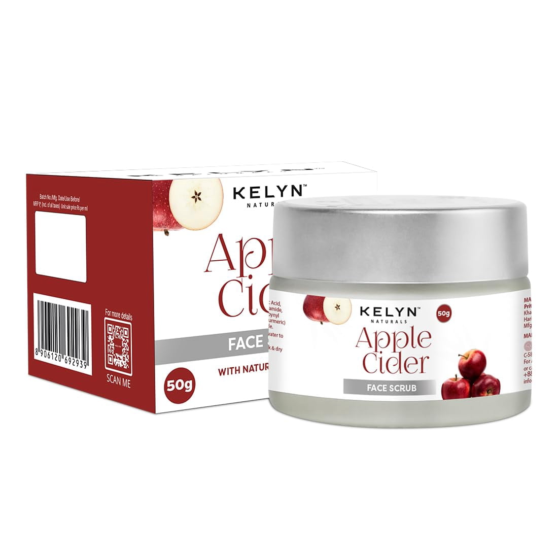 KELYN Apple Cider Face Scrub With Natural Extracts Glowing Smooth Skin ...