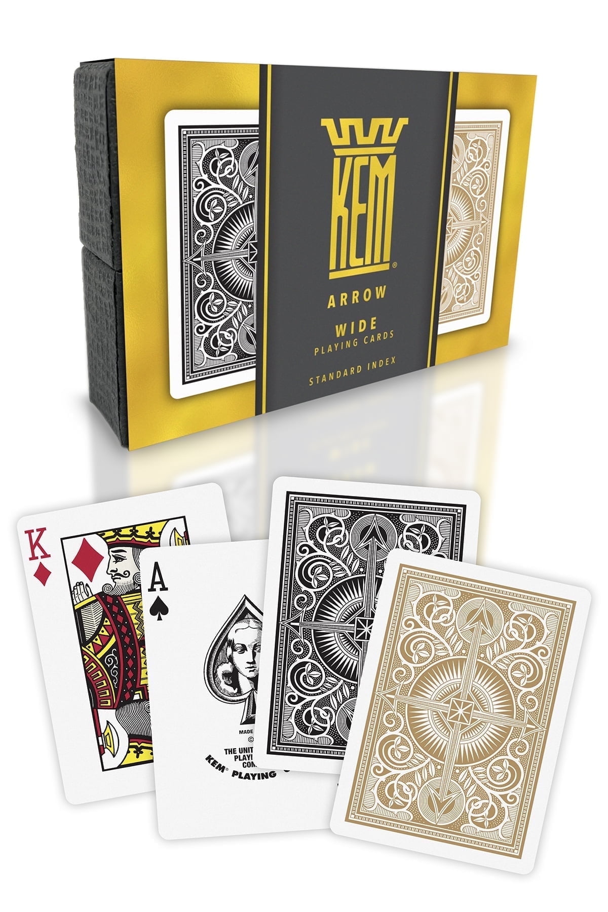 KEM Arrow Black and Gold Plastic Playing Cards, Standard Index, Poker ...