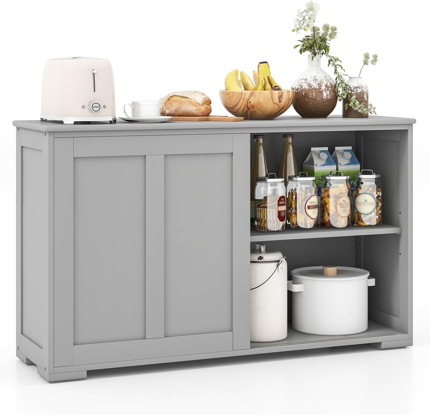 KEMANHUAN Buffet Cabinet with Storage, Coffee Bar Wine Cabinet ...