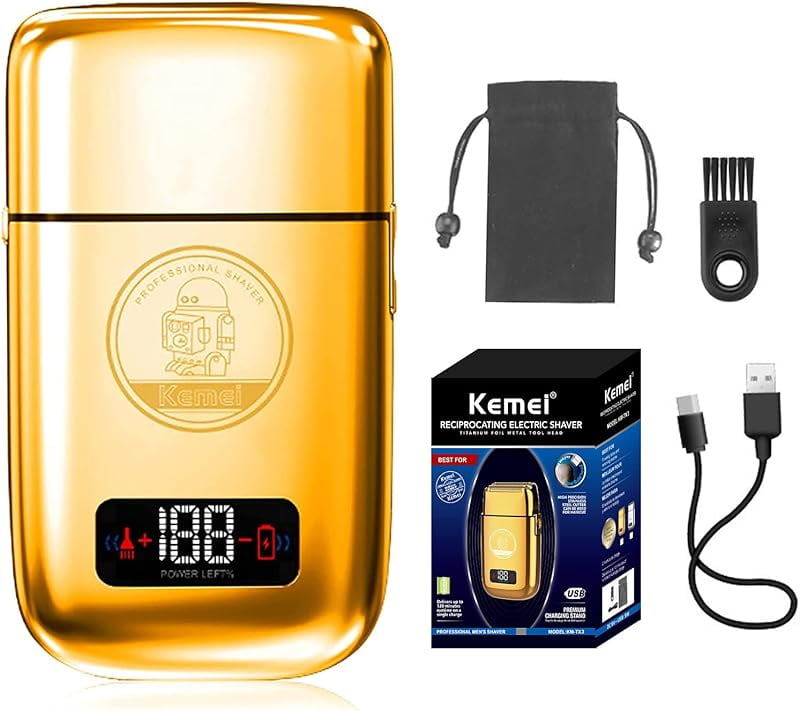 KEMEI Electric Razors for Men, Professional Cordless All Metal Electric ...