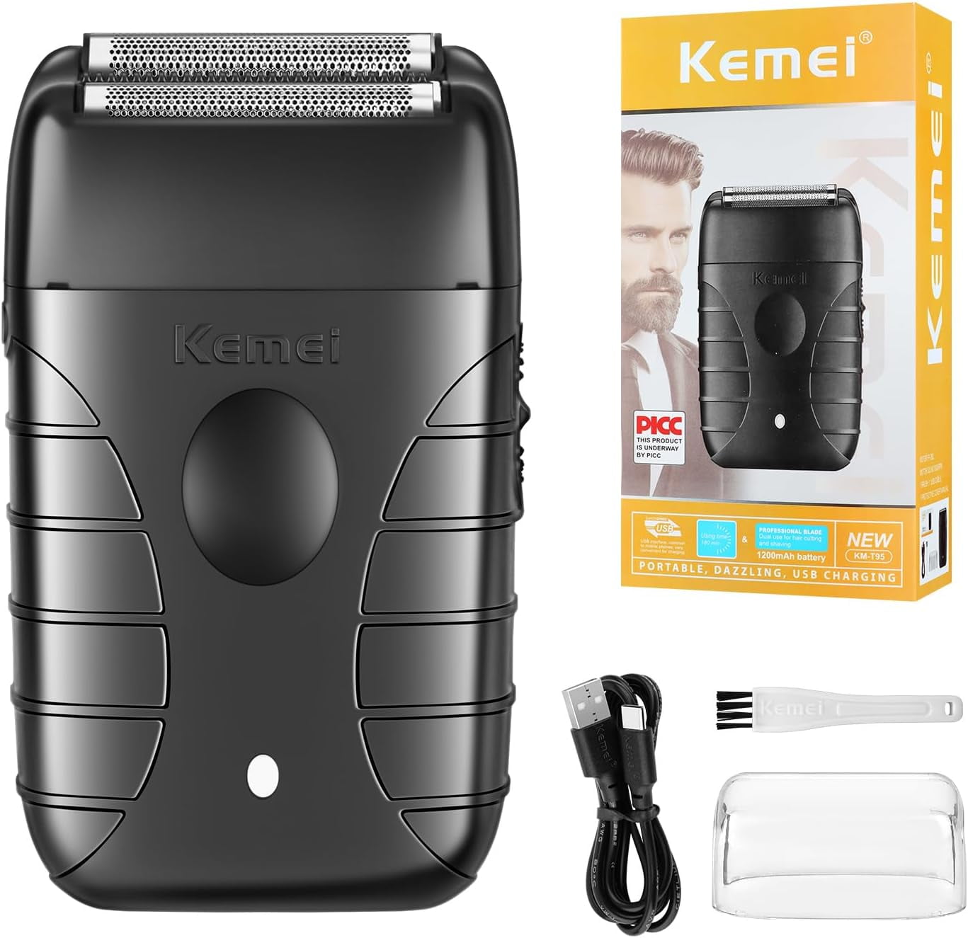 KEMEI Professional Electric Foil Shaver for Men, Beard Trimmer & Men's ...