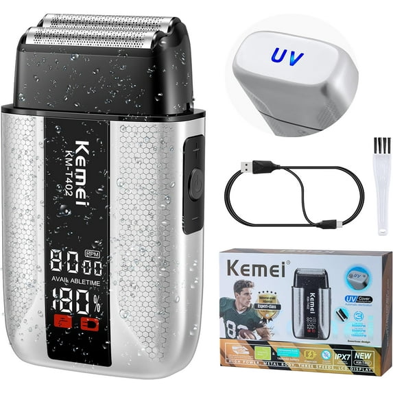 KEMEI T402 Professional Foil Shavers for Men, IPX7 Waterproof Electric ...